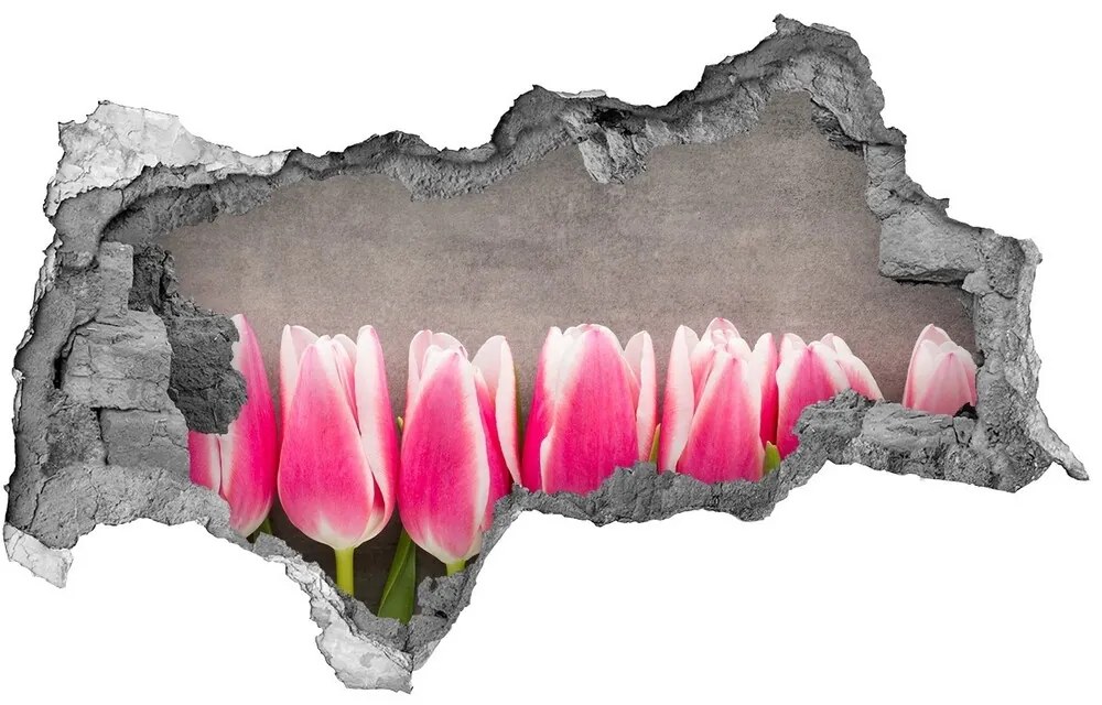 Wallmuralia Samolepící nálepka na zeď Růžové tulipány 95x73 cm
