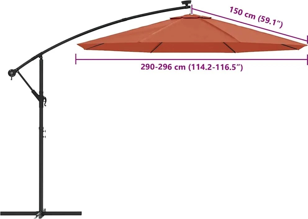 vidaXL Náhradní potah na konzolový slunečník 300 cm [313804] Barva: Azurová