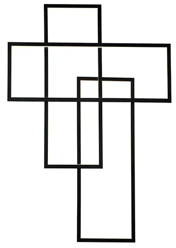 LED nástěnné svítidlo Quadratus černé