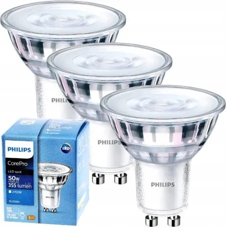 3x LED žárovka GU10 4,6W 355lm 36° 2700k