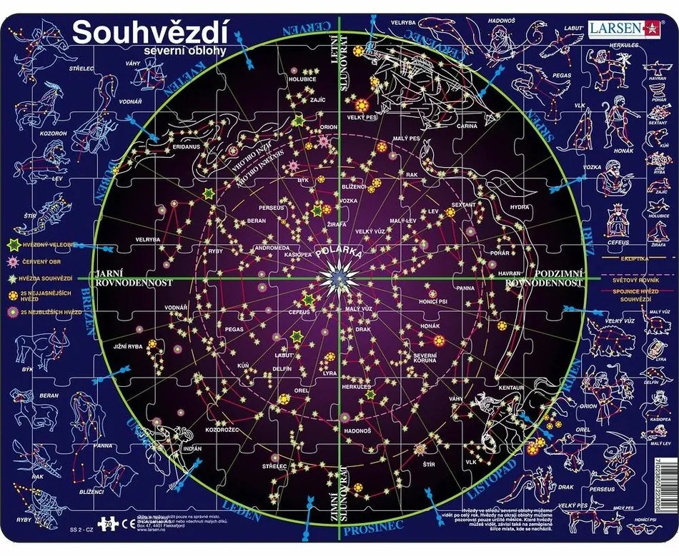 Larsen Puzzle Souhvězdí, 70 dílků