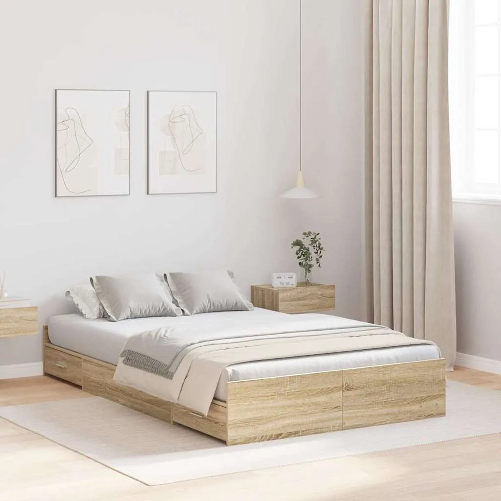 Rám postele s úložným prostorem s čelo Sonoma dub 120 x 190 cm 3335327