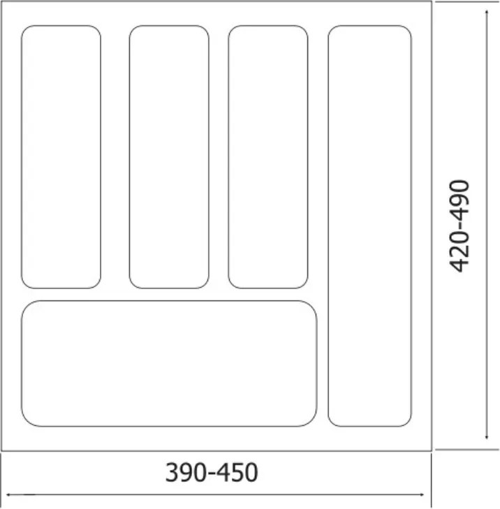 IN-DURO Příborník STRIPES 39 - 45 cm s hloubkou 42 - 49 cm, antracit