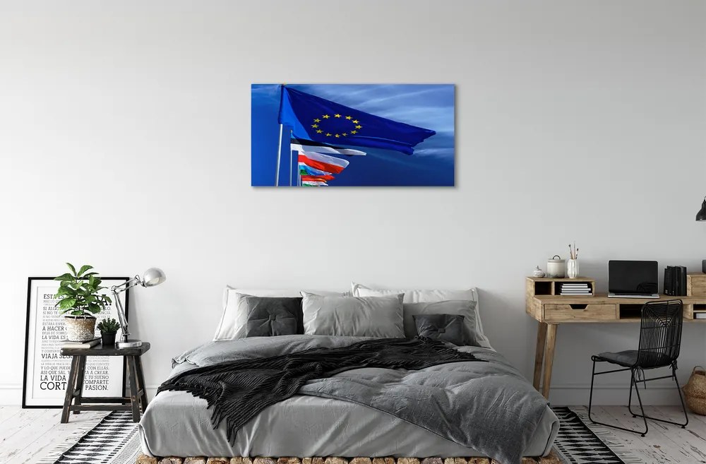 Obrazy na plátně různé vlajky 125x50 cm