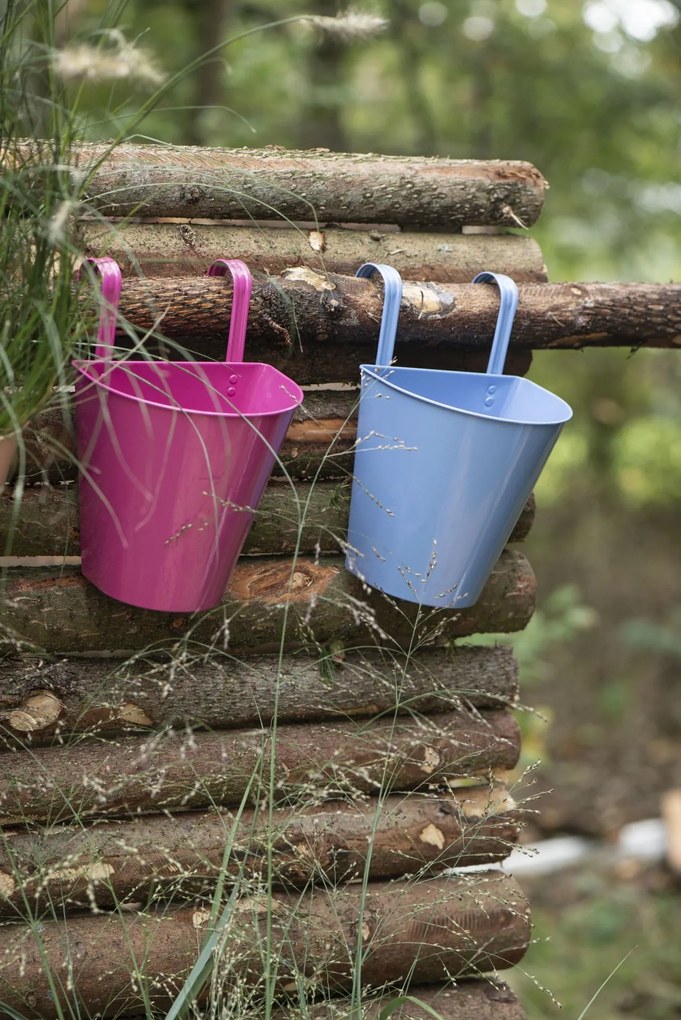 IB LAURSEN Závěsný zinkový obal na květináč Pink, růžová barva, kov