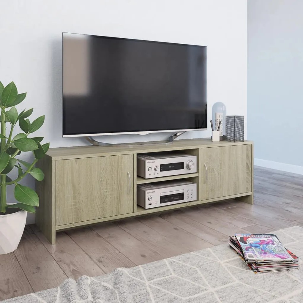 800282 vidaXL TV stolek dub sonoma 120 x 30 x 37,5 cm dřevotříska