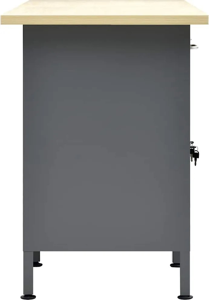 Pracovní stůl černý 160 x 60 x 85 cm ocel 145348