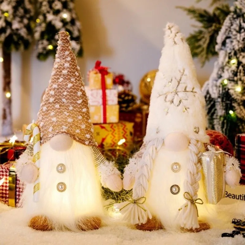 Svítící vánoční skřítek JINGLE 30 cm - různé druhy Barva: Hnědá