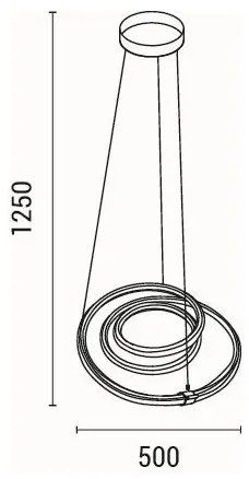 LED Lustr na lanku SATURN LED/38W/230V 3000K 50x50 cm