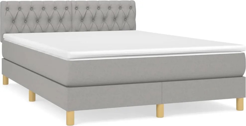 Box spring postel s matrací světle šedá 140 x 200 cm textil 3140857