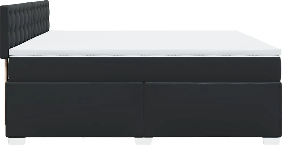 Box spring postel s matrací černá 200x200 cm umělá kůže 3286136