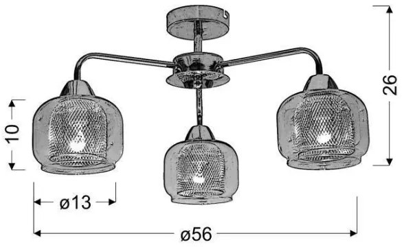 Přisazený lustr RAY 3xE14/40W/230V