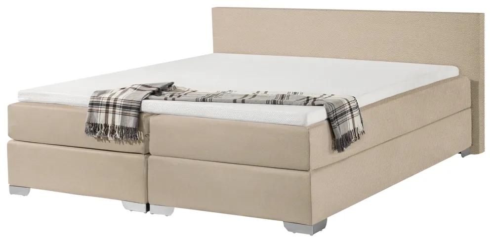Béžová čalouněná kontinentální postel 180x200 PRESIDENT