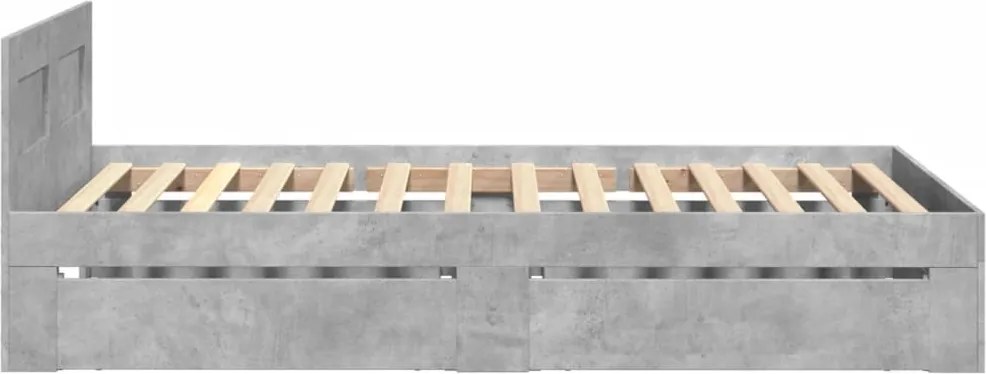 Rám postele s čelem betonově šedý 90 x 200 cm kompozitní dřevo 3295586