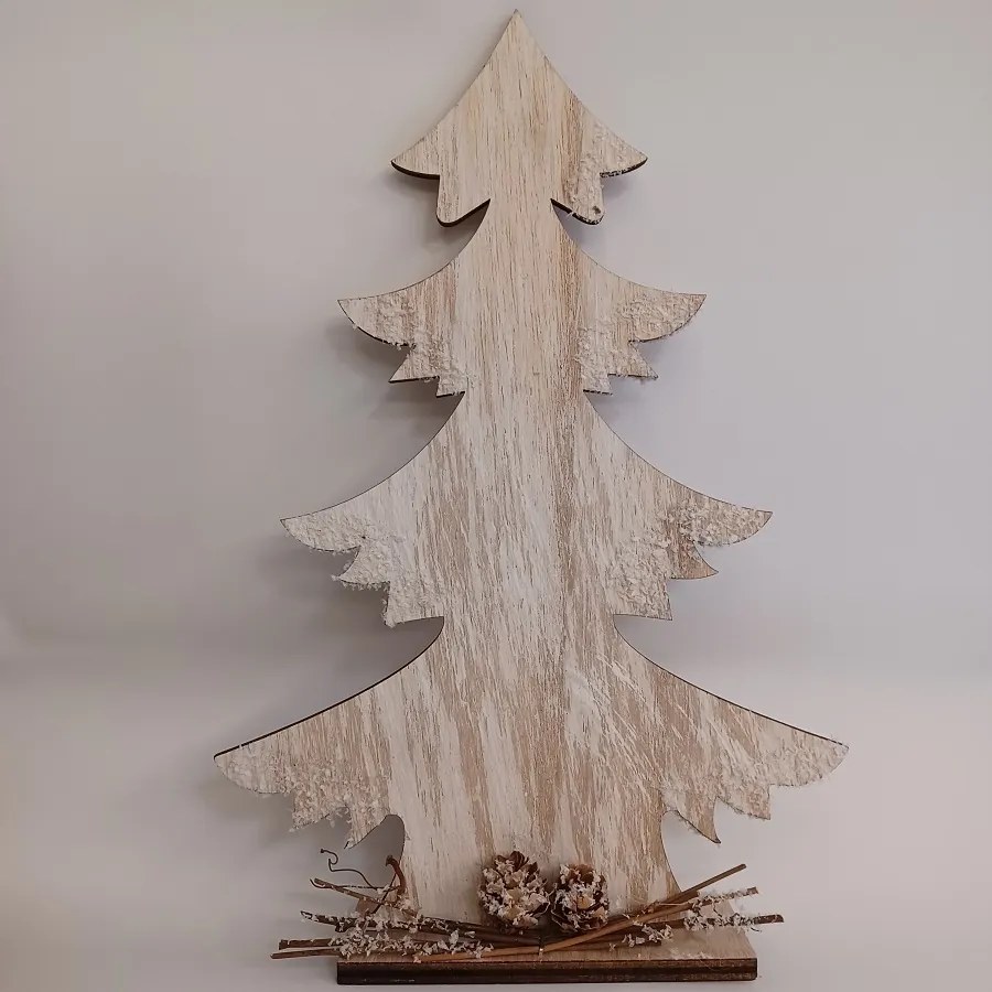 Dřevěná dekorace na stůl stromeček 13,5 × 4 × 30 cm, stojící