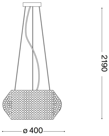 Ideal Lux - Křišťálový lustr na lanku PASHA 6xE14/40W/230V pr. 40cm zlatá