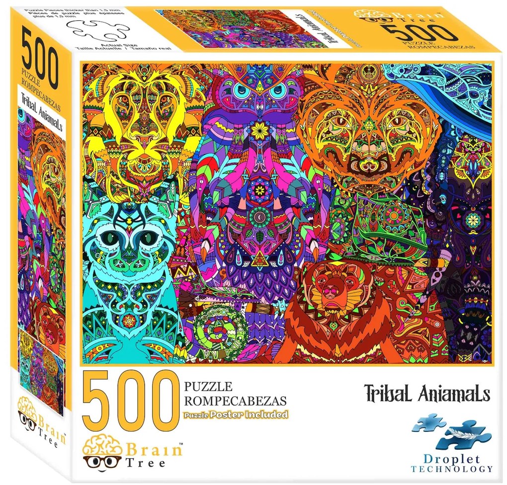 Brain Tree Puzzle Kmenová zvířata 500 dílků