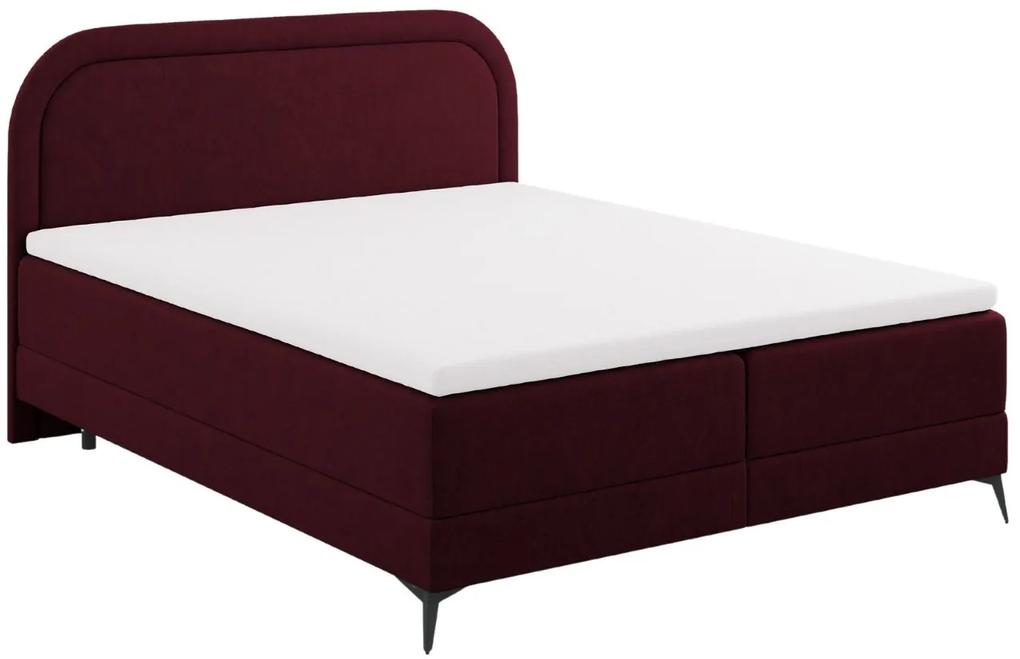 OnaDnes -20% Červená čalouněná dvoulůžková postel boxspring Cosmopolitan Design Eclipse 180 x 200 cm