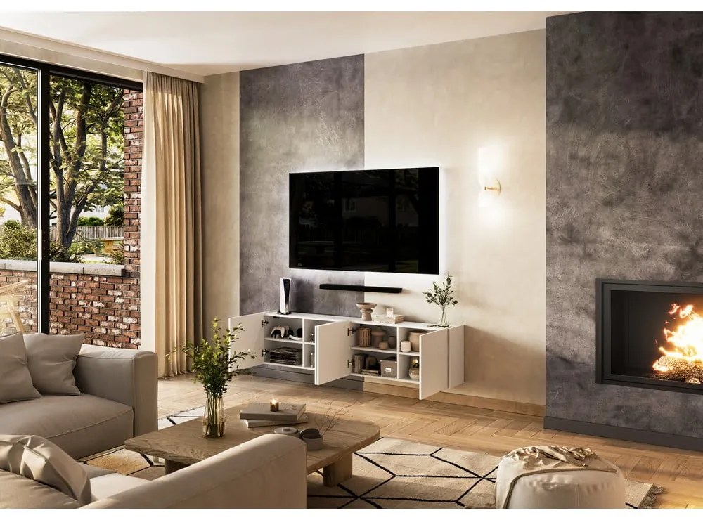 Bílý TV stolek 183x45 cm Piana – Germania