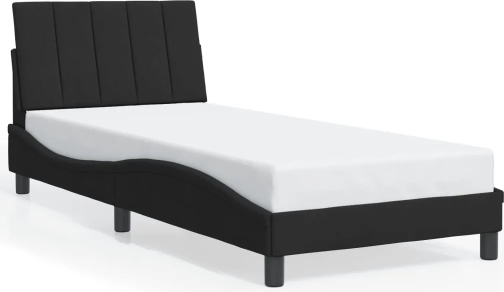 Rám postele s LED osvětlením bez matrace Hanko černý 90 x 190 cm samet 3213753