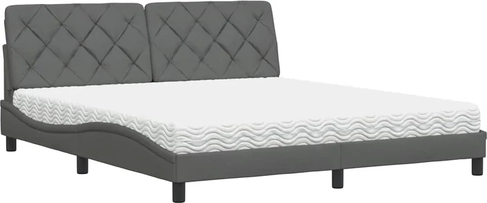 Postel s matrací tmavě šedá 180 x 200 cm textil 3310756