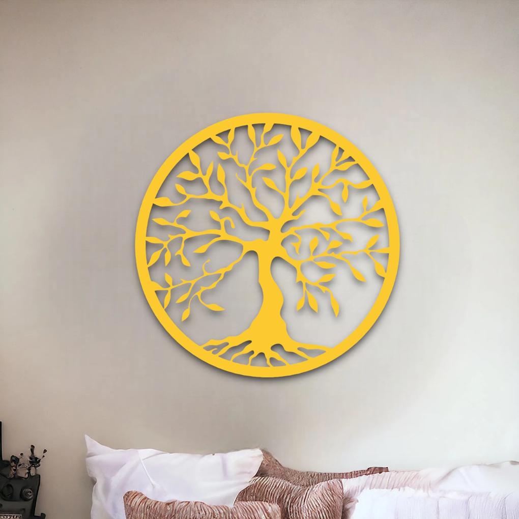 Strom života 2 - kovový obraz na zeď Velikost: 50cm, Barva: Yellow