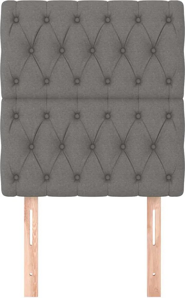 Čelo postele tmavě šedé 80x7x118/128 cm látkové 3116643