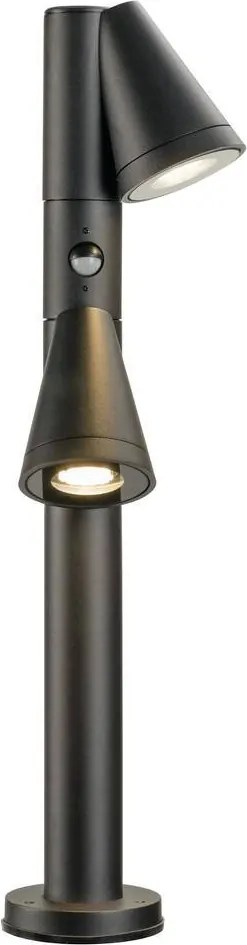 LA 1008015 T-TUBE 70 POLE venkovní stojací svítidlo, GU10, dvojité, senzor, IP44, max. 10 W, černé - BIG WHITE (SLV)