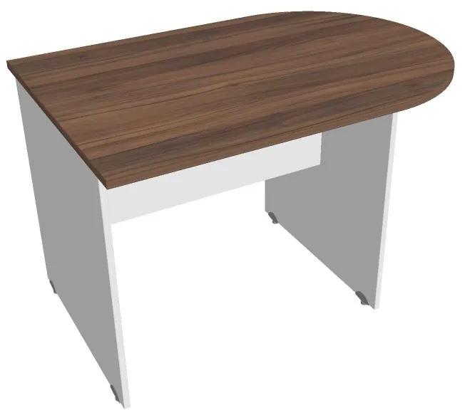Stůl jednací oblouk 120 cm - Hobis Gate GP 1200 1 Dekor stolové desky: ořech, Dekor lamino podnože: bílá