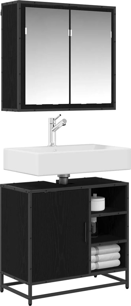 Sada koupelnového nábytku 2 ks Černý dub 65 x 33 x 60 cm 3402404