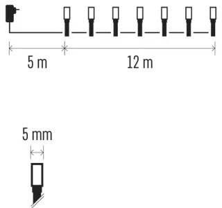 Vánoční osvětlení EMOS GoSmart (WiFi) D4ZR02 120LED řetěz 12m RGB 64 programů s časovačem