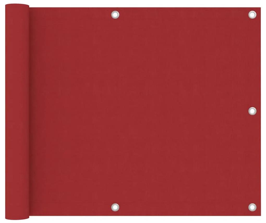 Balkónová zástěna červená 75 x 500 cm oxfordská látka