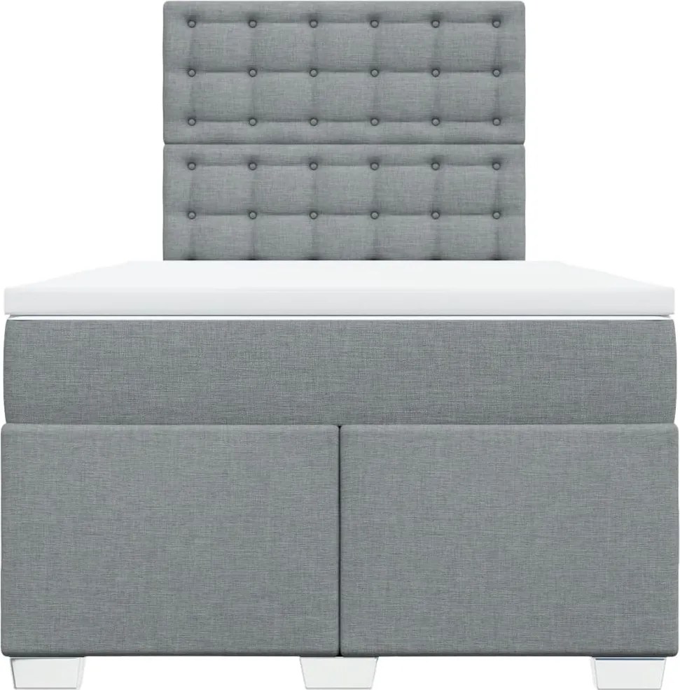 Box spring postel s matrací světle šedá 120x190 cm textil 3290441