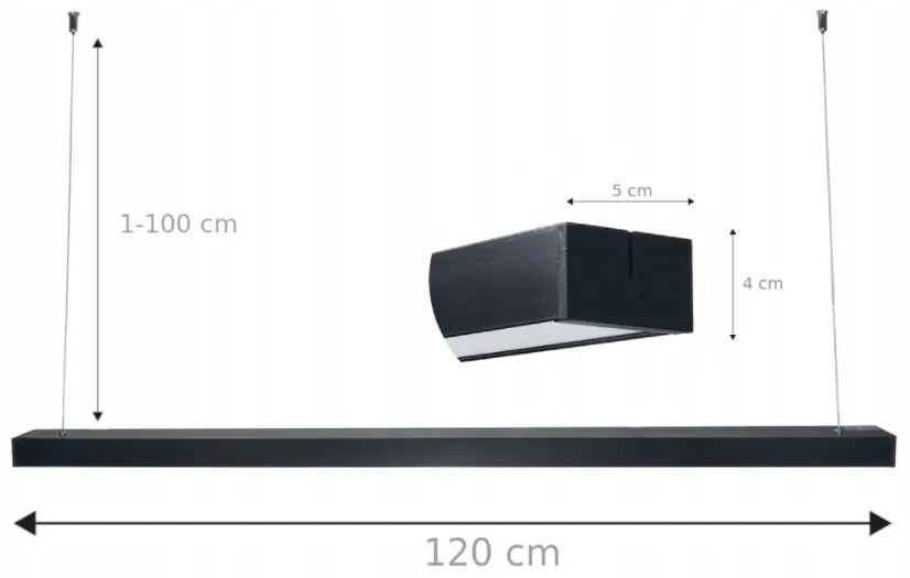 BERGE LED lineární lampa 120cm 36W, neutrální bílá