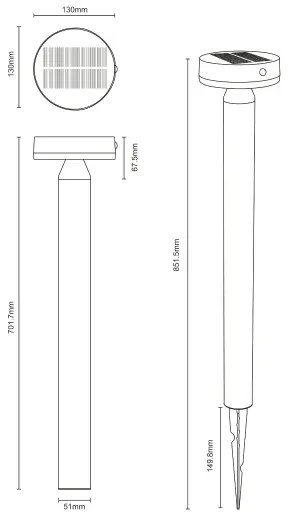 Zuma Line PT33613 - LED Solární lampa CARLI LED/4,5W/2000 mAh IP44 černá