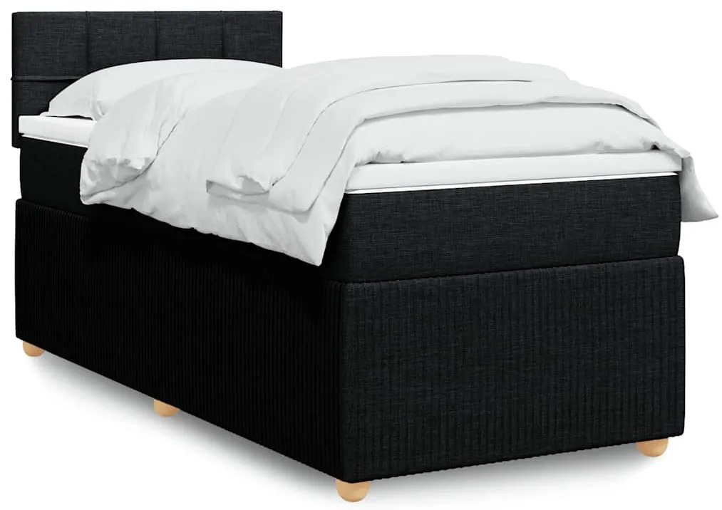 Box spring postel s matrací černá 80 x 200 cm textil 3287285