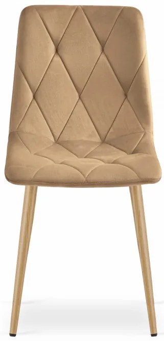 Set tří jídelních židlí LIBRA sametové hnědé / dřevěné nohy (3 ks)