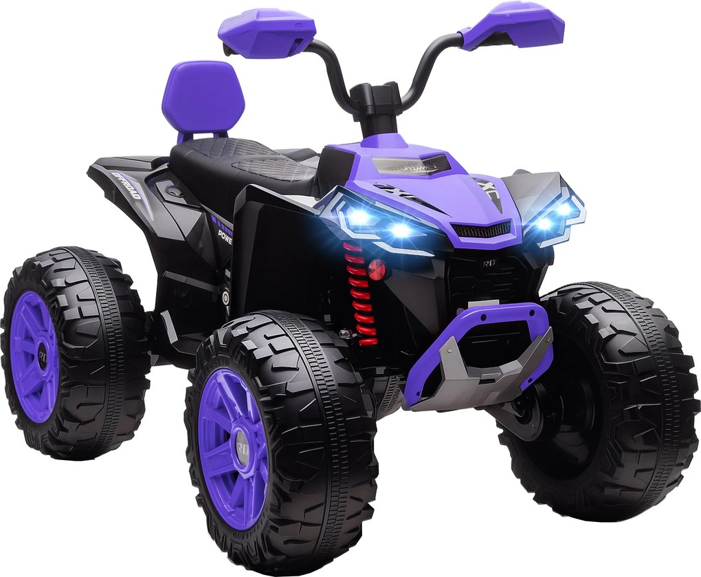 AIYAPLAY Dětský elektro quad, 24V elektrické vozidlo se 4 koly, světlomet, USB port, MP3 funkce, 6,5 km/h, 3-8 let 370-412V90VT
