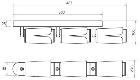 Bodové svítidlo FLOWER 3xGU10/8W/230V černá