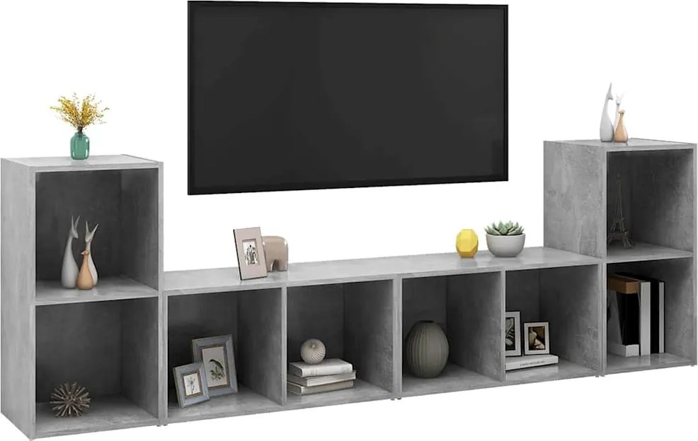 TV skříňky 4 ks betonově šedé 72x35x36,5 cm kompozitní dřevo 3079974