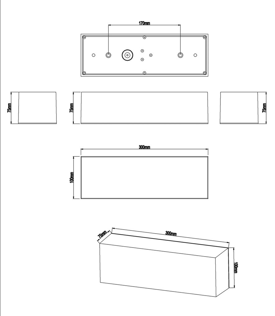 TOP LIGHT Světlo nástěnné-stropní Boxter XL, Bílá