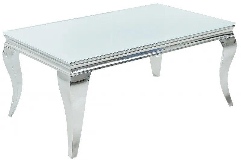 Inviro Konferenční stolek QUEEN 100 cm bílá/stříbrná