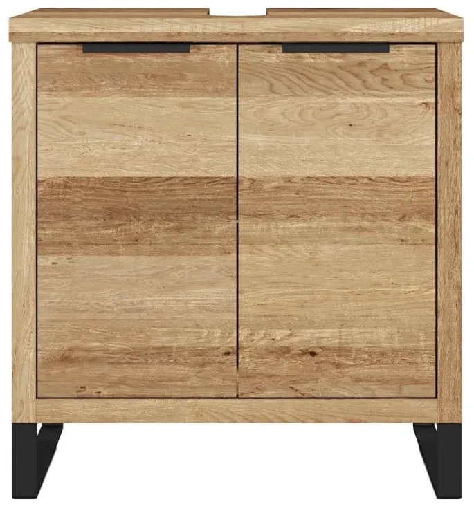 furniture-nabytek.cz - Masivní skříňka pod umyvadlo Sidora z divokého dubu, olejovaná, hnědá – 56×25×60 cm