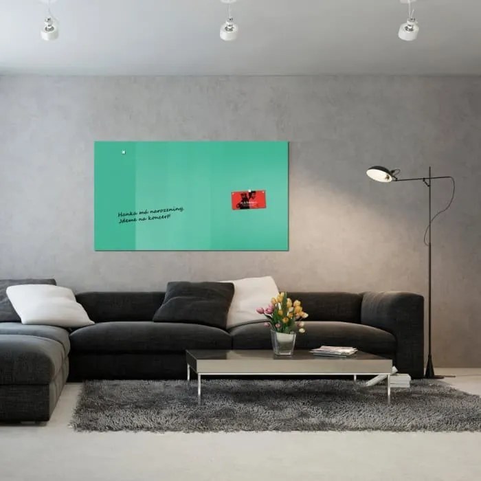 Zelená smaragdová skleněná magnetická nástěnka Smatab® - 120 × 180 cm