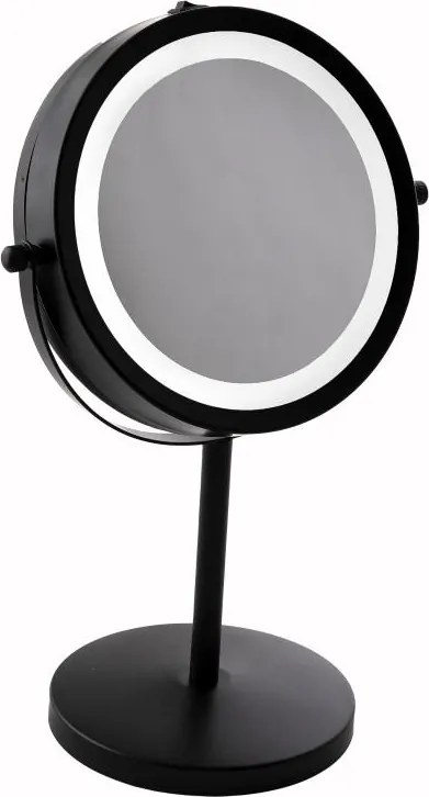 Erga Kimi, zvětšovací kosmetické zrcadlo s LED podsvícením 210x320 mm, černá matná, ERG-YKA-CH.KIMI-BLK
