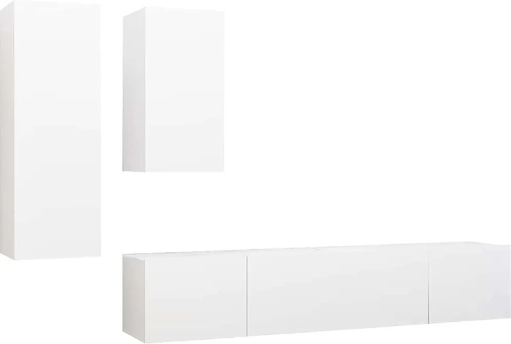 4dílný set TV skříněk bílý kompozitní dřevo 3078732