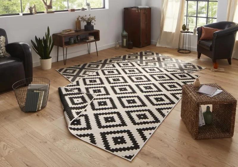 Bougari - Hanse Home koberce Kusový koberec Twin-Wendeteppiche 103129 schwarz creme - 200x290 cm