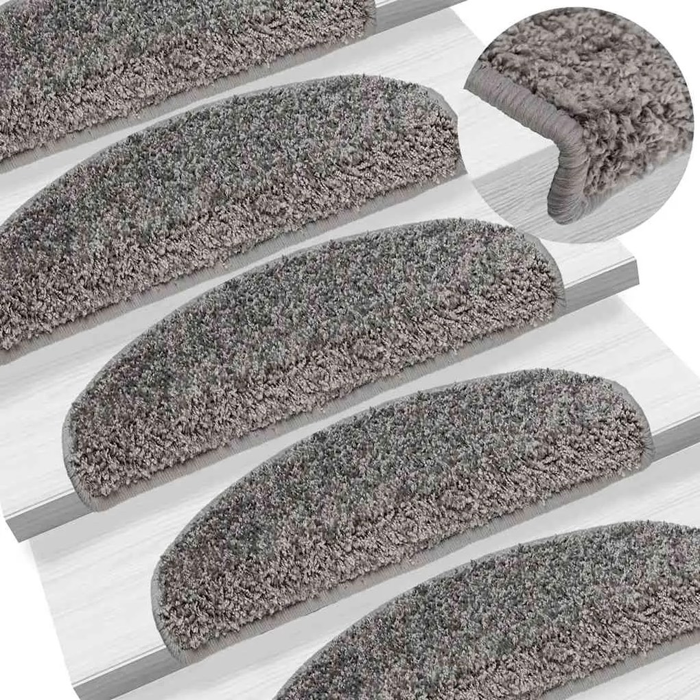 Schodové rohože 30 ks 65 x 21 x 4 cm šedé, půlkulaté, velké 3365812