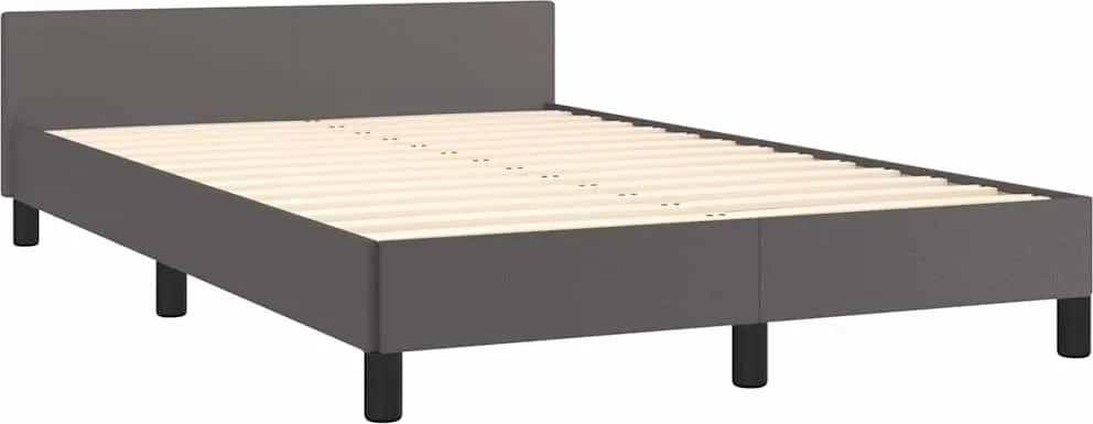 Rám postele s čelem šedý 120x200 cm umělá kůže 3125565