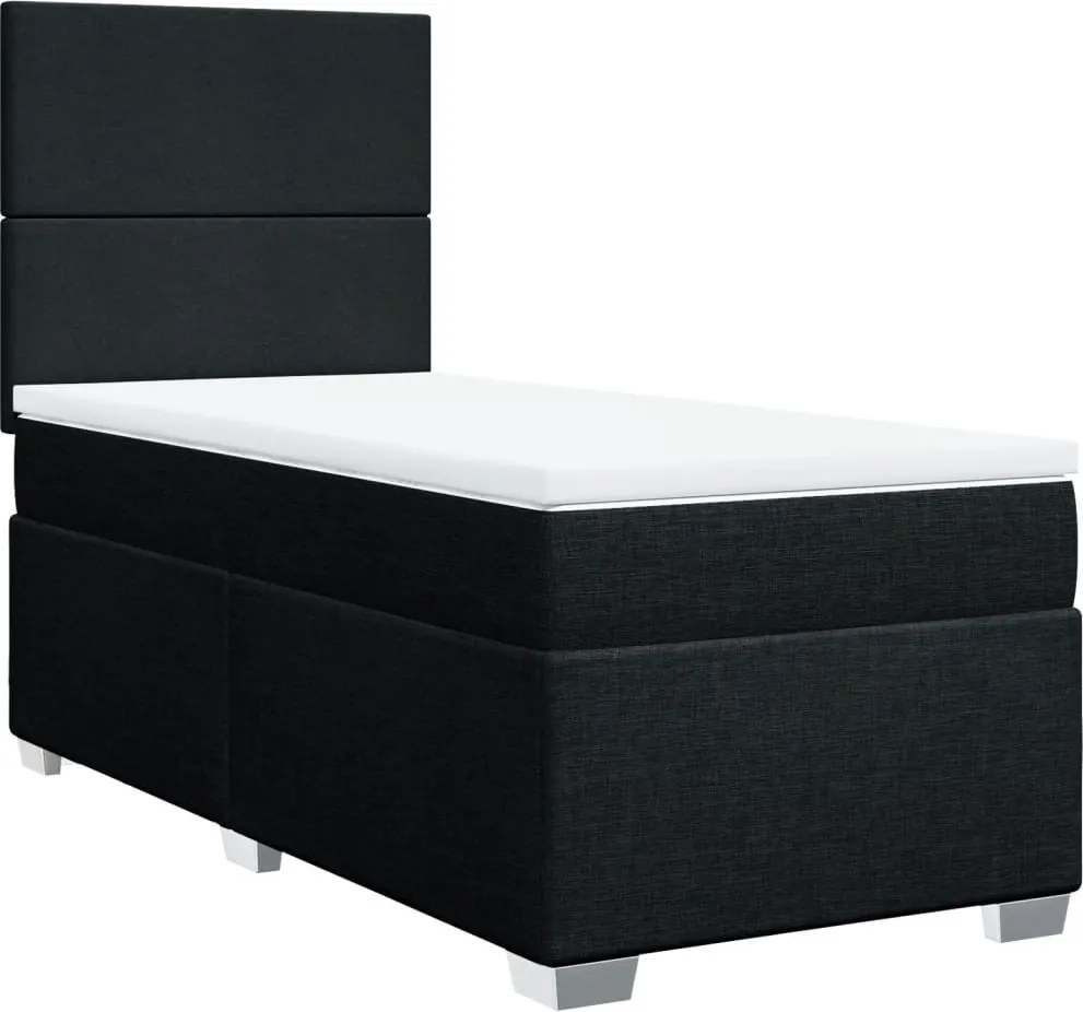 Box spring postel s matrací černá 100 x 200 cm textil 3290394